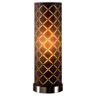 Casa Nova casa NOVA Nachttischlampe - H 35 cm - Metall - Braun - Grau - Goldgelb - E14-1-flammig - Tischlampe Tischleuchte Nachttischleuchte