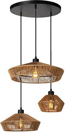 Lucide YUNKAI - Pendelleuchten - &Oslash; 60 cm - 3xE27 - Helles Holz