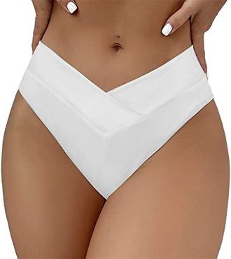 Generico Slip brésilien pour femme, contrôle du ventre, classique, élastique, maillot de bain, taille basse, Brésilienne, doux thong Surf plage piscine tanga R