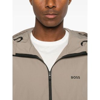 HUGO BOSS Hooded Polyester Jacket - Beige