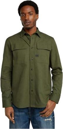 G-Star RAW Chemise Cpo Regular Homme T-shirt, Multicolore (Asfalt/Dk Moss Oxford D23583-c895-g779), M