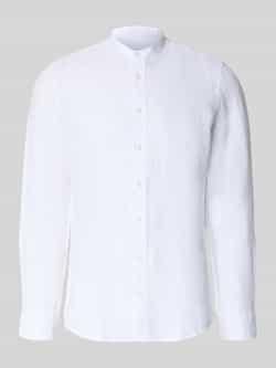 Seidensticker Slim Fit Leinenhemd mit Stehkragen Modell Mandarin