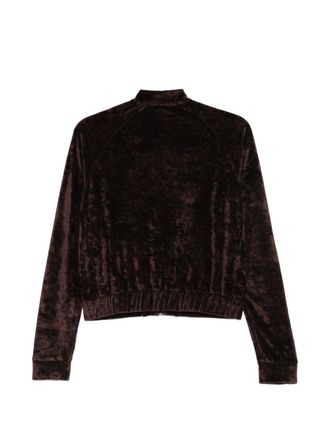 Emporio Armani Velvet Zip-Up Sweatshirt - Brown
