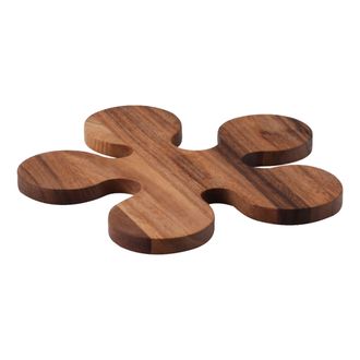 Continenta Topf- und Pfannen-Untersetzer aus Akazienholz in Klecks-Optik und Edel Qualit&auml;t, Holz Topfunterlage, Gr&ouml;&szlig;e: &Oslash; 24 x 1,2 cm