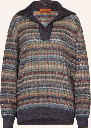 Missoni Pullover Mit Pailletten Und Glitzergarn grau