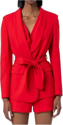 Fracomina Femme, Vestes, Rouge, Taille: 40 FR Blazer avec ceinture &agrave; nouer