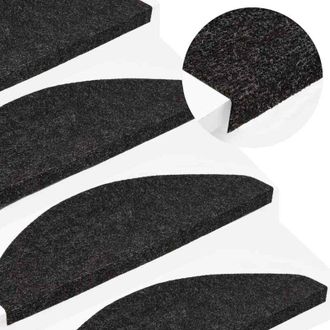 vidaXL Vidaxl - Tapis descalier auto-adh&eacute;sifs 20 pcs anthracite 65x22,5x3,5 cm