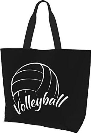 AOOEDM Love Is Volleyball Ladies Canvas Tote Sac &agrave; provisions r&eacute;utilisable