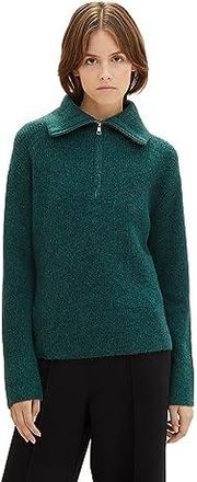 Tom Tailor Denim TOM TAILOR Denim 1038720 Sweater, 10592-Midnight Forest Green M&eacute;lange, M Femme
