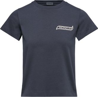 Moncler Moncler Logo Cotton T-shirt, Women, Blue, Size: Xs