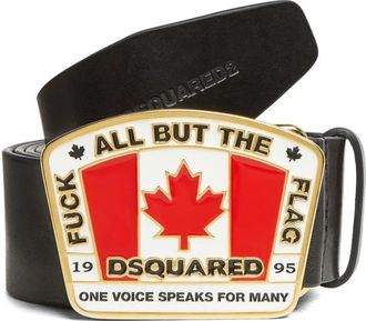 Dsquared2 G&uuml;rtel - Black Leather Belt - Gr. 85 - in Schwarz - f&uuml;r Damen