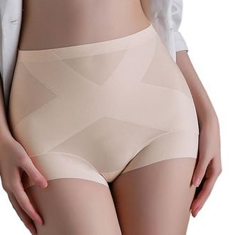Generic Culotte sans Couture Femme Culotte Femme sans Couture Culotte Femme De Classique Taille Haute Minceur Crotch Soie 7A Lift Hanches Seamless Technologie