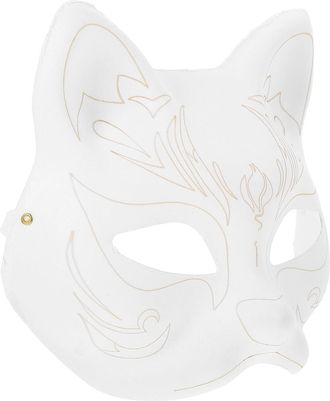 Lurrose Selbstgemacht Katzen Papiermaske zum Bemalen Leichte Cosplay Maske aus Zellstoff Wei&szlig;e Blanko Maske f&uuml;r Partys Maskenb&auml;lle und Halloween