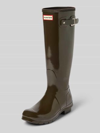 Hunter Gummistiefel mit verstellbarer Schnalle und Label-Detail