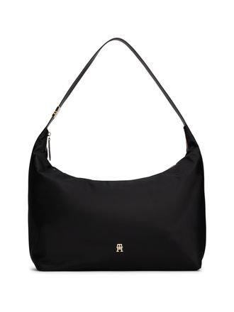 Tommy Hilfiger Hobo TOMMY HILFIGER TH GO LARGE HOBO NYLON, Damen, Gr. B/H/T: 42cm x 25cm x 16cm, schwarz, Textil, Taschen Hobo, Damen Schultertasche, Tragetasche, Bu