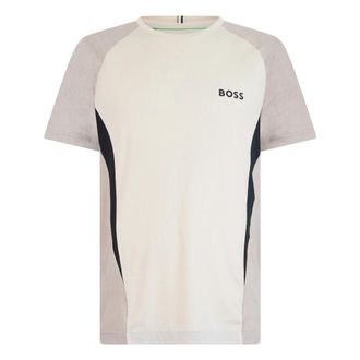 HUGO BOSS Kurzarm T-Shirt aus Jersey-Mesh - - Tops - Herren - Beige - M