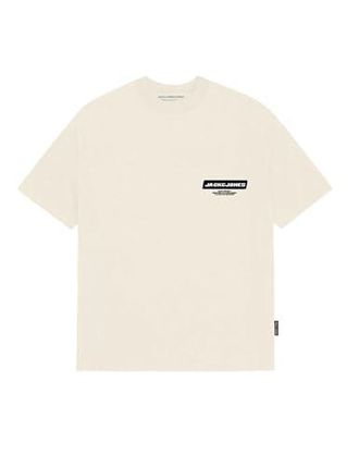 Jack & Jones T-Shirt Jcolido Chest SS Crew Neck FST pour Homme, Sweet Corn, M