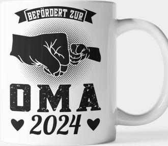 Generic Oma Tasse Grossmuter Mutter Geschenk Muttertag Enkel Enkelin - befördert zur Oma 2024 Kaffeebecher