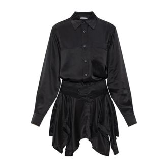 Alexander Wang Cut Off Double Shirt Dress - - Dresses - Damen - Schwarzk - XS