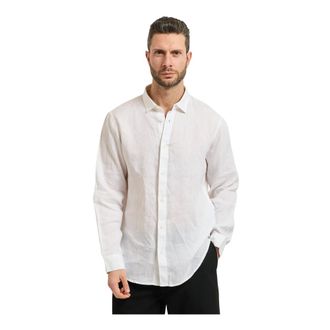 A|X Armani Exchange Homme, Chemises, Blanc, Taille: S Chemise en lin coupe classique