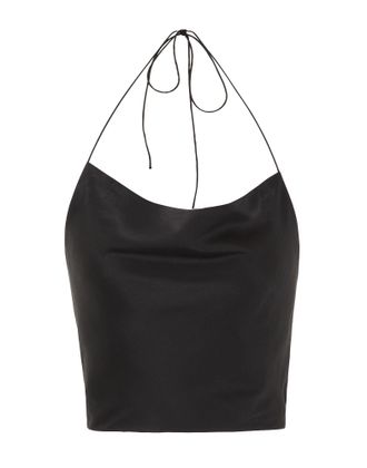 8 by YOOX SILK HALTER TANK TOP