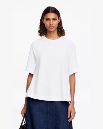 Arket Baumwoll-T-Shirt In A-Linie -Wei&szlig;