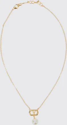 Valentino Garavani Collier en laiton avec perles, cristaux et VLogo
