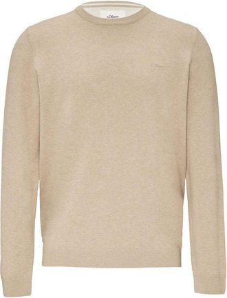 s.Oliver Rundhalspullover Pullover (1-tlg) Rundhals-Ausschnitt, langarm, Logo-Stickerei