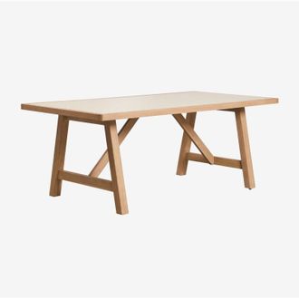 Sklum Rechteckiger Gartentisch aus Akazienholz Dubai Beige Tapioca 200 x 100 cm