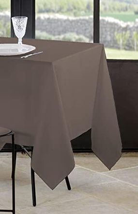 Lovely Casa Lovely CASA - Nappe - Taille 145x240 cm - 100% Polyester - Couleur Taupe - Mod&egrave;le Nelson - Rectangulaire - Linge de Table - Lavable 30&deg; - Qualit&eacute; Exce