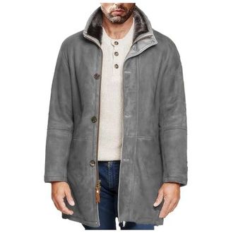 Generic Manteau Homme Hiver,Mens Anoraks - Veste manteau mi-longue pour homme - &Eacute;l&eacute;gance fonctionnelle et moderne (Grey, XXL)