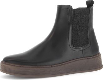 Gabor Damen Chelsea Boots, Frauen Stiefeletten,halbstiefel,Kurzstiefel,Schlupfstiefel,flach,Passform,Comfort,breit,schwarz (Micro),35.5 EU / 3 UK
