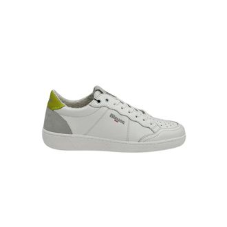 Blauer Homme, Chaussures, Blanc, Taille: 44 EU Baskets en cuir blanc avec talon lime