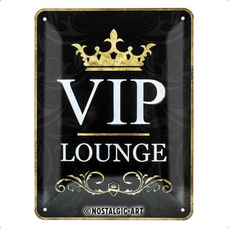 Nostalgic Art Retro Blechschild, 15 x 20 cm, VIP Lounge - Geschenk-Idee f&uuml;r besondere Menschen, aus Metall, Vintage Design, Blechschilder Spr&uuml;che