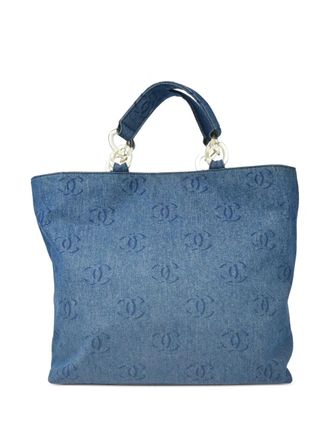 Chanel sac à main à logo CC (2002) - Bleu