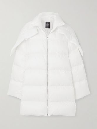 Rick Owens + Moncler Cyclopic Oversized-daunenjacke Aus Gestepptem Shell Mit Applikation - Wei&szlig;