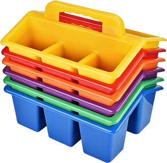 Generic Schreibtisch Aufbewahrungskorb | 6 St&uuml;ck mit Tragegriff | Aufbewahrungskorb f&uuml;r Schulsachen | f&uuml;r Studentenzimmer Schlafzimmer Studie Zeichnung Les Bl