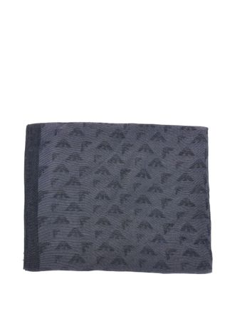 Emporio Armani Jacquard Eagle Logo Scarf - Navy