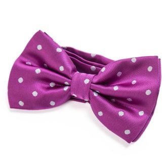 DonDon Edle gepunktete lila Fliege bzw. Schleife mit Haken - bereits gebunden und verstellbar
