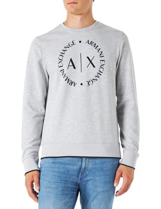 A|X Armani Exchange Herren 1st To Be Noticed Sweat Sweatshirt, Grau, M