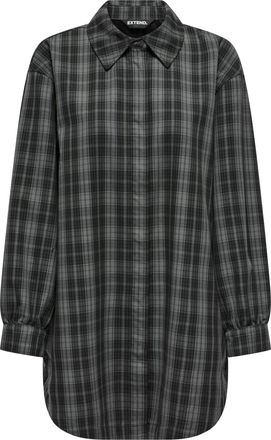 Only Damen Onlimma L/S Ovs Check Shacket Xt PNT Mantel, Grau, S