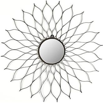 Safavieh Decorative Hanging Wall Mirror for Living Room, Bedroom, Hallway, in Matte Black, 89 X 89 X 1.27