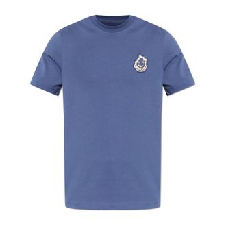 Moncler T-Shirt mit Logo-Patch - - Tops - Herren - Blau - XL