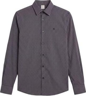Calvin Klein Chemise droite &agrave; carreaux en coton m&eacute;lang&eacute;