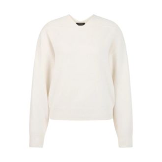 Marc Cain V-Ausschnitt Pullover - - Knitwear - Damen - Wei&szlig; - L
