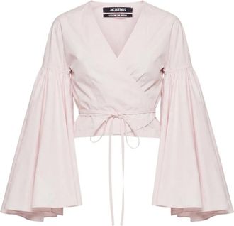 Jacquemus Femme, Blouses et Chemises, Rose, Taille: 34 FR Cache-coeur Paysan Top