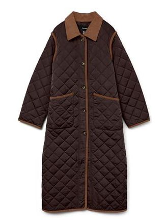 Vero Moda Coat Vmemily Manteau Long Boo, G&acirc;teau au Chocolat, L Femmes