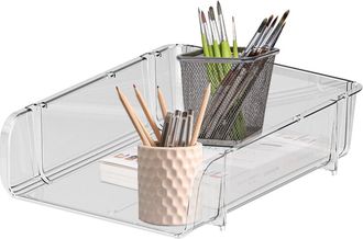 Generic A4 Papieraufbewahrungsbox f&uuml;r DIN A4 Format | Stapelbarer Schreibtisch-Organizer Briefhalter | Briefkasten Papier- und Dokumentenhalter - F&uuml;r B&uuml;ro Hom