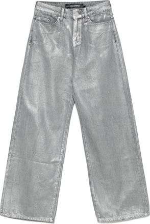 Karl Lagerfeld Weite Jeans im Metallic-Look - Grau