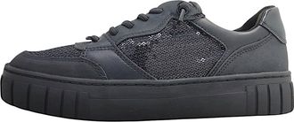Marco Tozzi Damen Plateau Sneaker mit Schnürsenkeln Freizeit, Schwarz (Black Comb), 38 EU